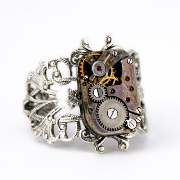 Handmade | Jewelry | The Quintessential Steampunk Watch Movement Ring ...